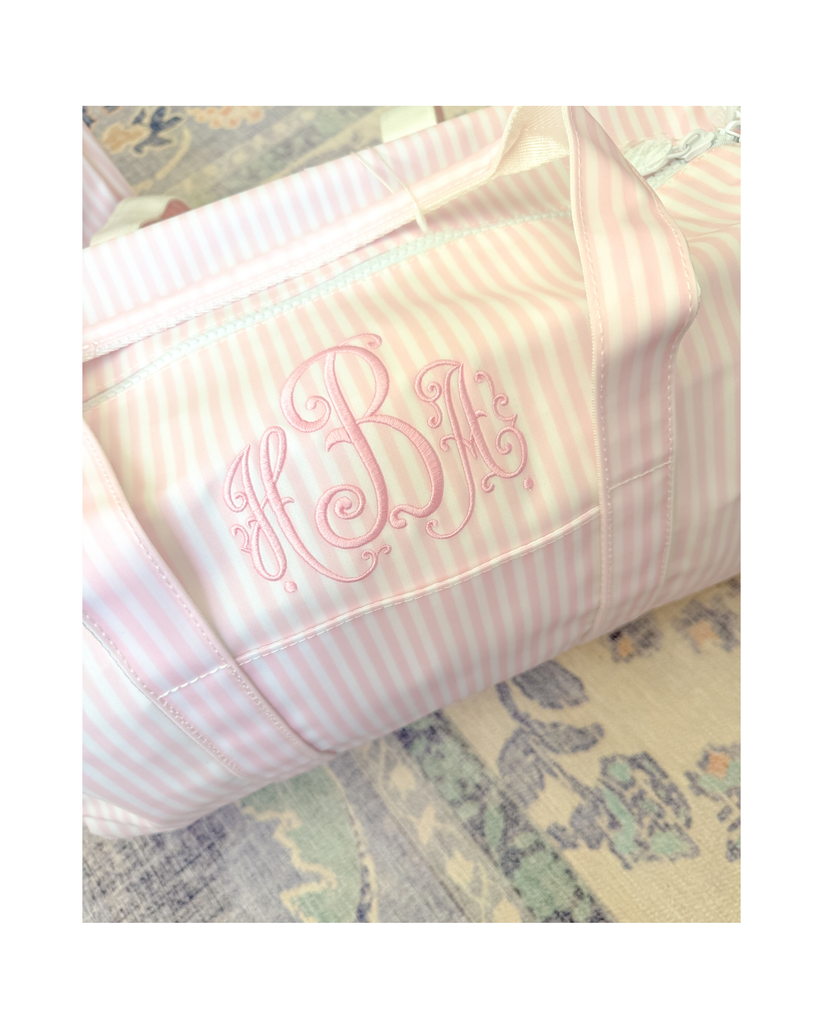 TRVL Weekender Duffel – Pimlico Stripe Pink – The Tiny Duckie